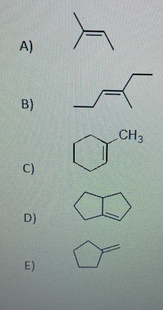 Solved Which of the alkenes shown below would produce a | Chegg.com