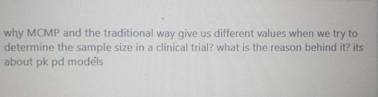 Solved why MCMP and the traditional way give us different | Chegg.com