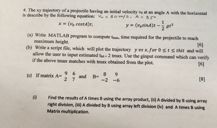 Solved Problem 4 please PLEASE WRITE THE MATLAB CODE FOR | Chegg.com