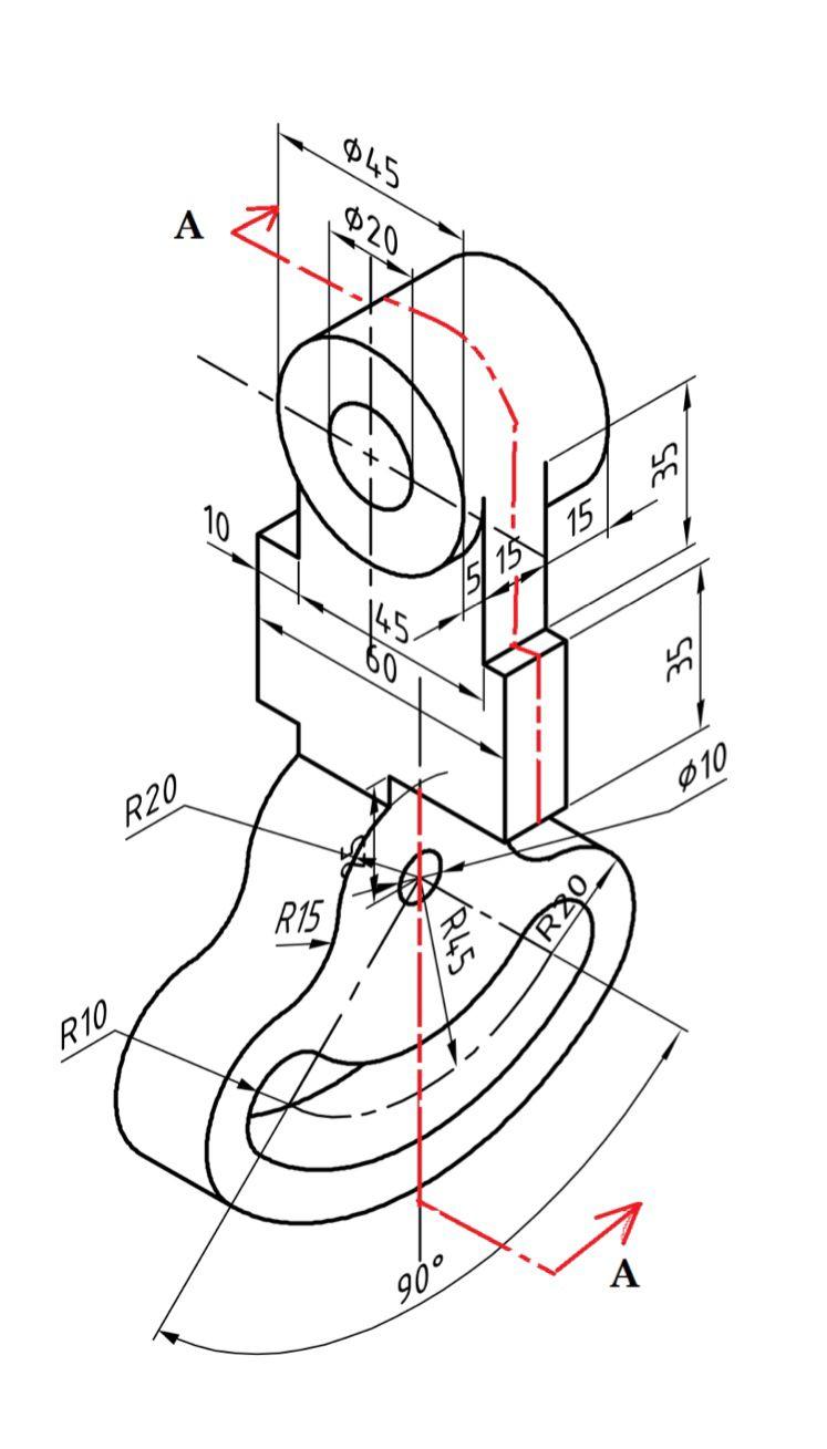 Solved apply the first angle projection method to draw the | Chegg.com