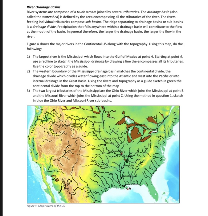 Solved River Drainage Basins River systems are composed of a | Chegg.com