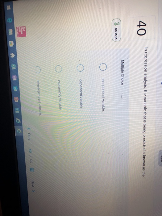 Solved In regression analysis, the variable that is being | Chegg.com