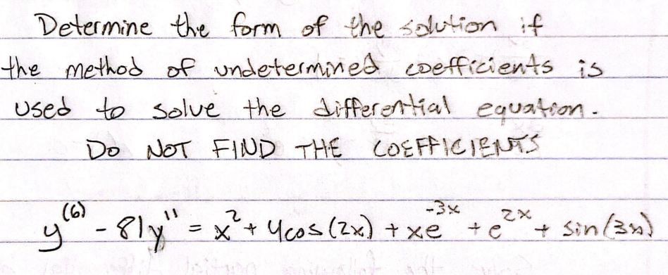 Solved y^(6) = y to the 6th derivative Please show your work | Chegg.com