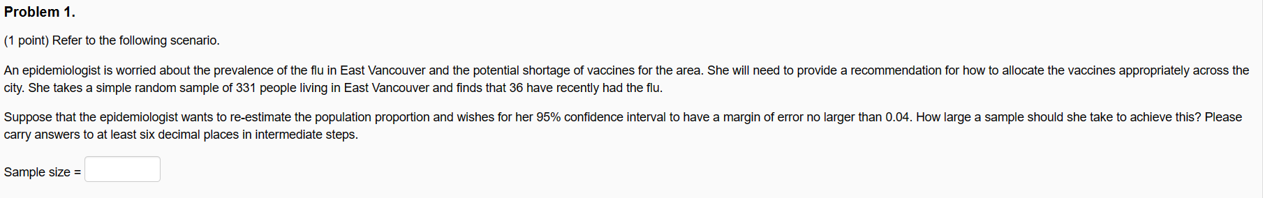 Solved 1 point) Refer to the following scenario. ity. She | Chegg.com