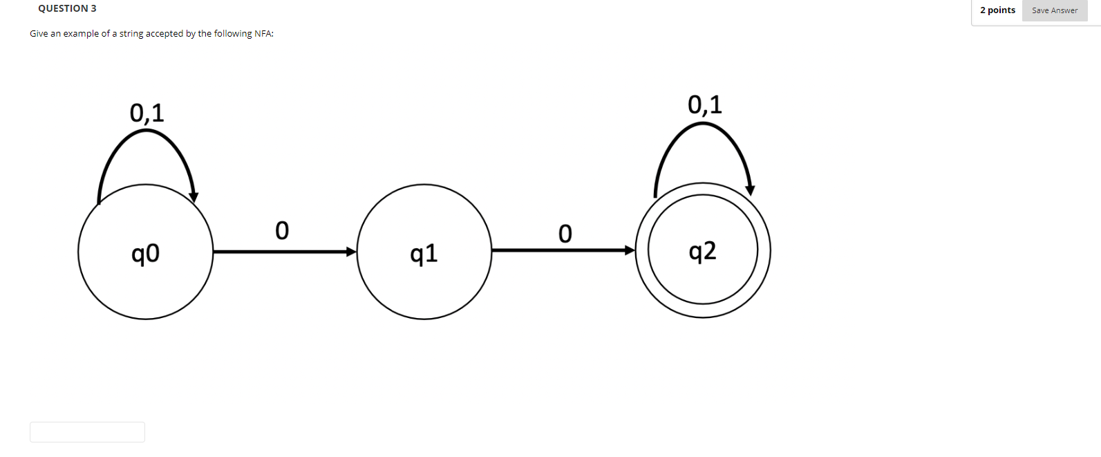Solved Give an example of a string accepted by the following | Chegg.com