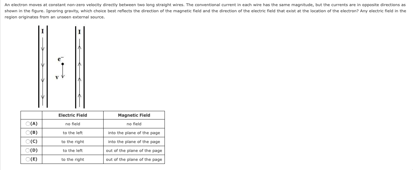 Solved An electron moves at constant non-zero velocity | Chegg.com