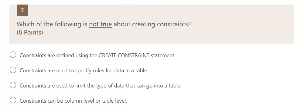 Solved 5 What is the keyword you would use in an UPDATE | Chegg.com