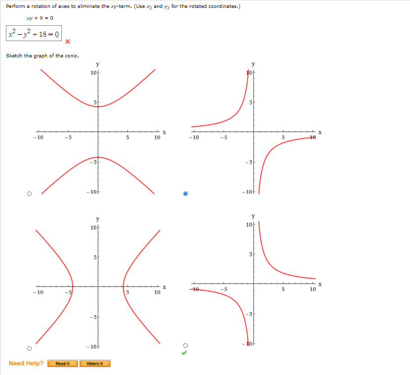 Solved Perform a rotation of axes to eliminate the xy-term. | Chegg.com