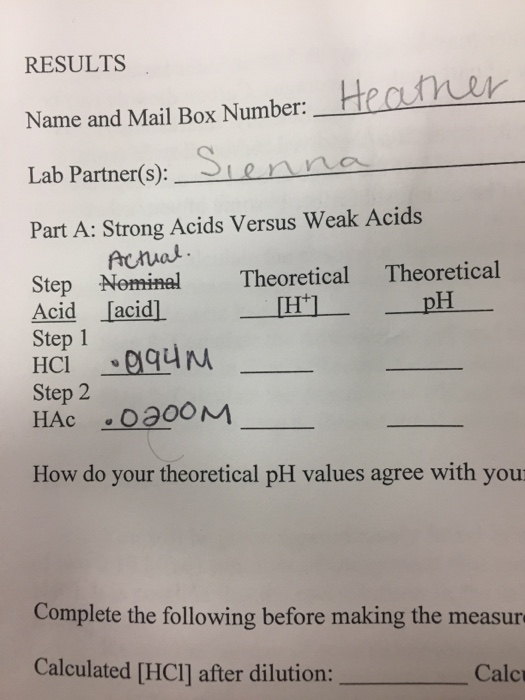 Solved How do your theoretical pH values agree with you: | Chegg.com