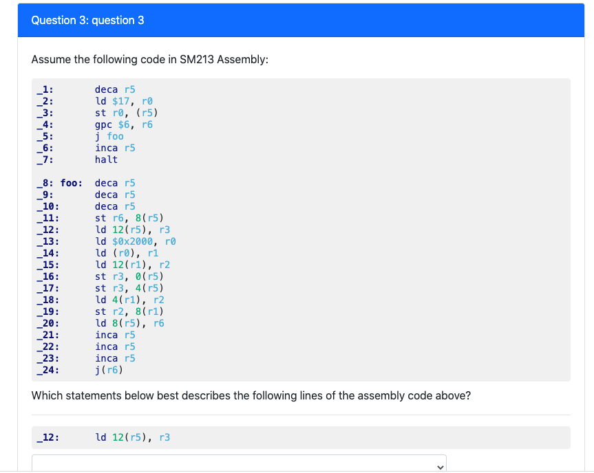 Solved Question 3: question 3 Assume the following code in | Chegg.com