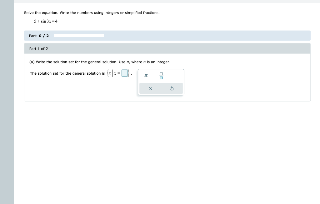 Solved Solve the equation. Write the numbers using integers | Chegg.com
