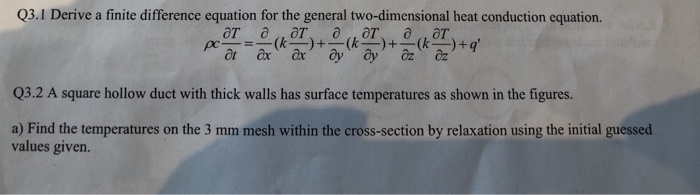 Solved Q3 1 Derive A Finite Difference Equation For The