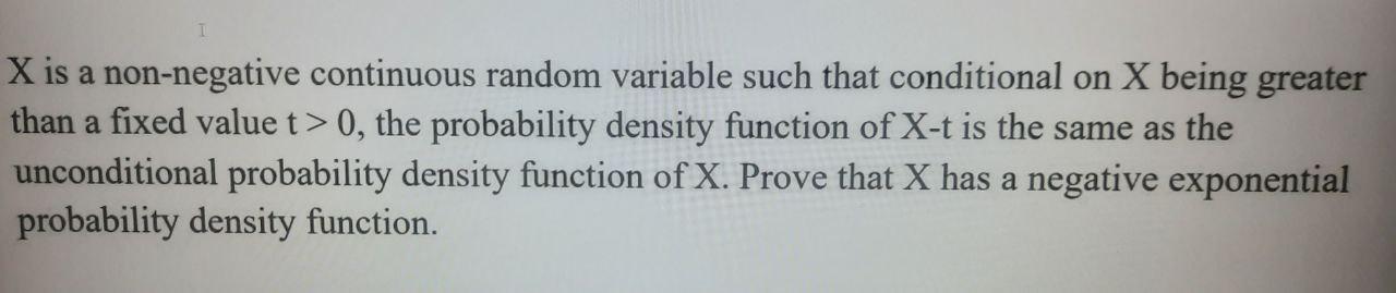 Solved A X Is A Non Negative Continuous Random Variable Such 