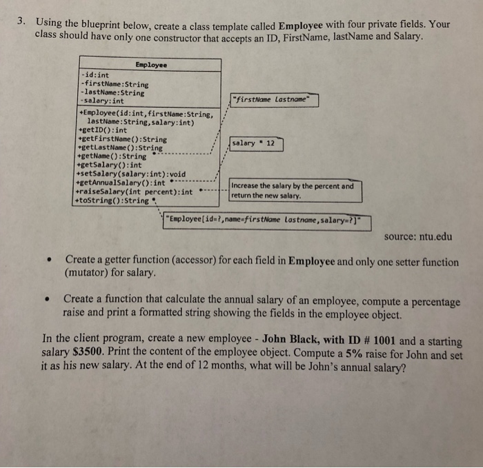 Solved 3. Using the blueprint below, create a class template | Chegg.com