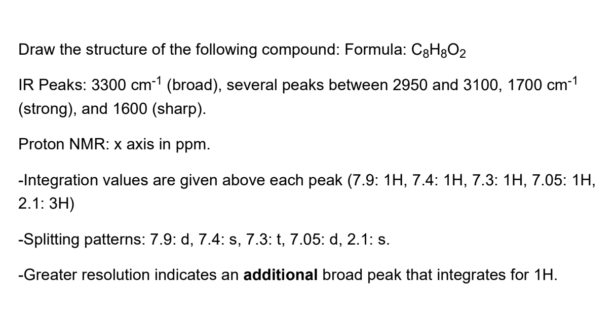 Solved Draw the structure of the following compound: | Chegg.com
