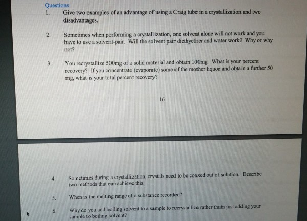 Solved Questions 1. Give two examples of an advantage of | Chegg.com