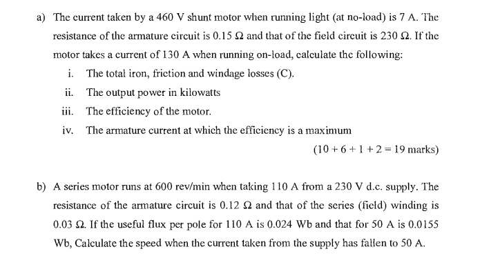 Solved a0.15Ωand ﻿that of ﻿the field circuit is 230Ω. If | Chegg.com