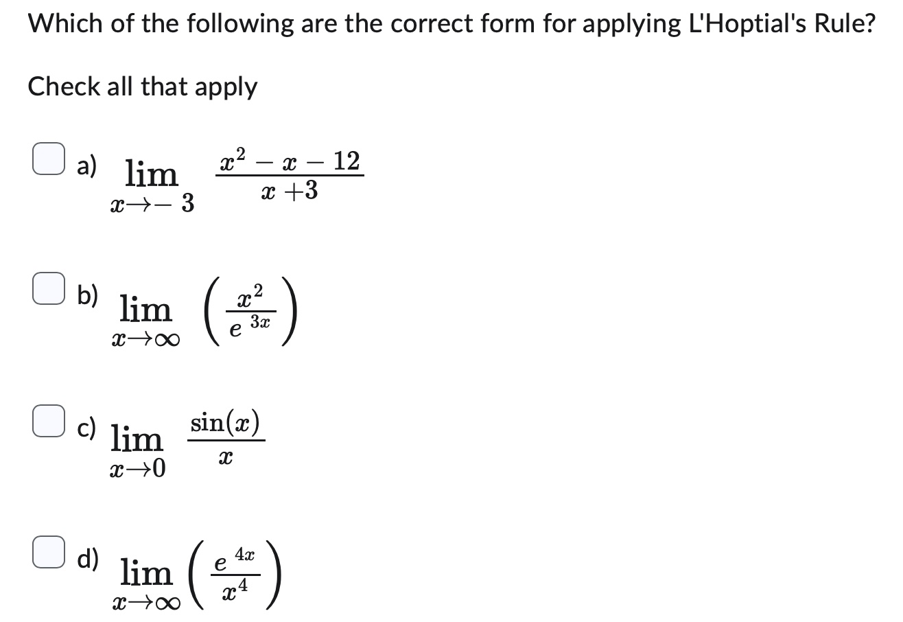 Solved Which of the following are the correct form for | Chegg.com