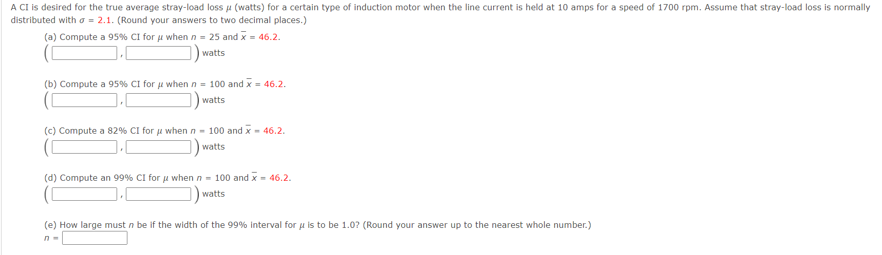 Solved distributed with σ=2.1. (Round your answers to two | Chegg.com