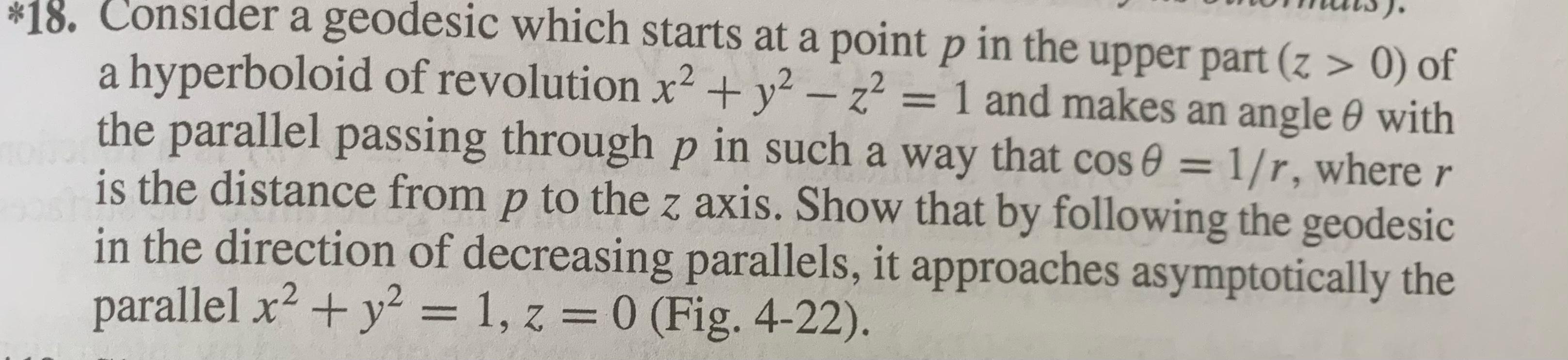 Solved *18. Consider a geodesic which starts at a point p in | Chegg.com
