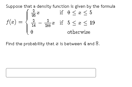 Solved Suppose that a density function is given by the | Chegg.com