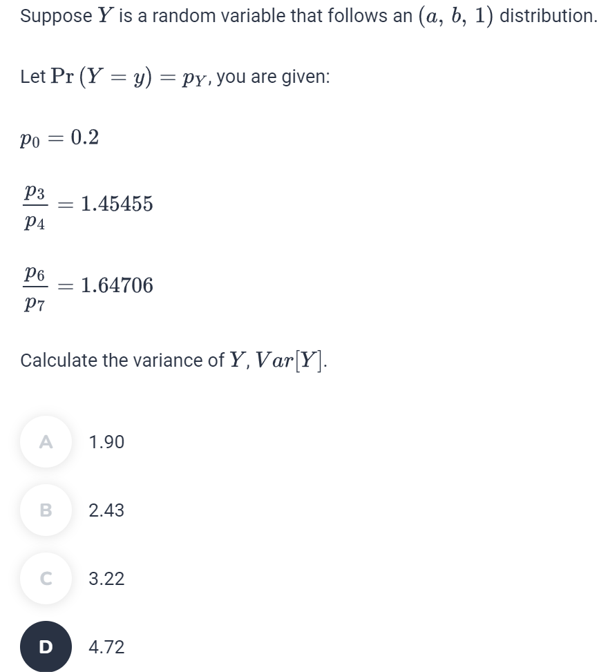 Solved Suppose Y ﻿is a random variable that follows an | Chegg.com