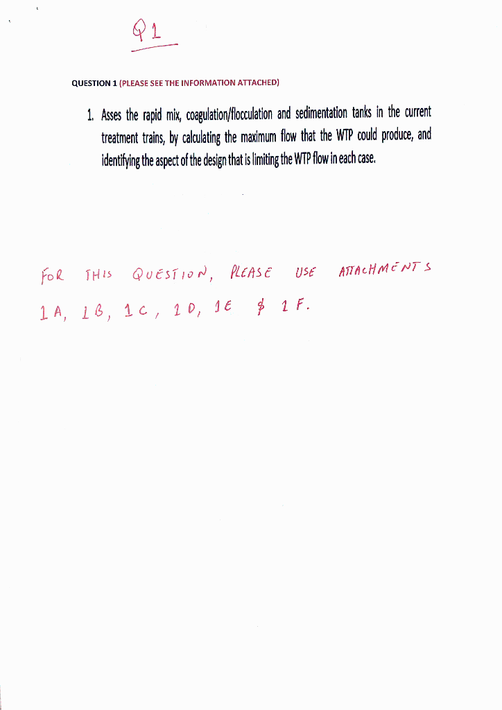 1. Asses the rapid mix, coagulation/flocculation and | Chegg.com