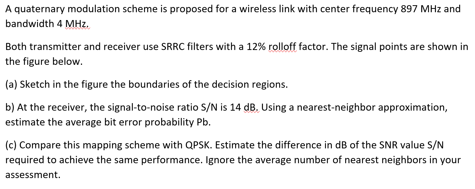 A quaternary modulation scheme is proposed for a | Chegg.com