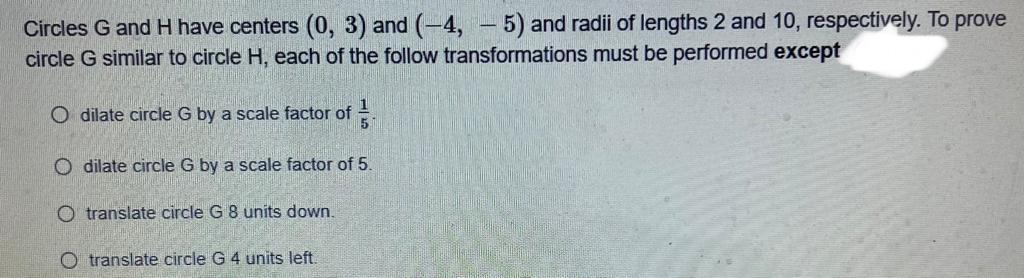 Solved Circles G and H have centers (0,3) and (−4,−5) and | Chegg.com