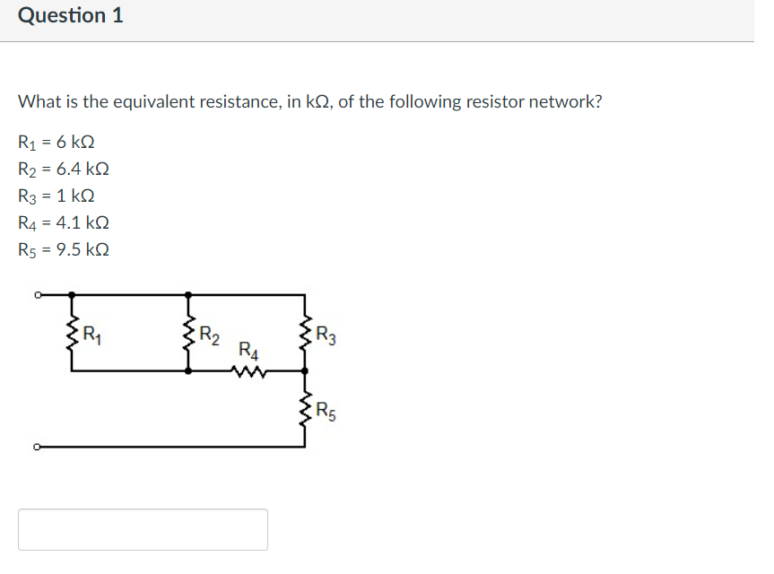 Solved What is the equivalent resistance, in kΩ, of the | Chegg.com