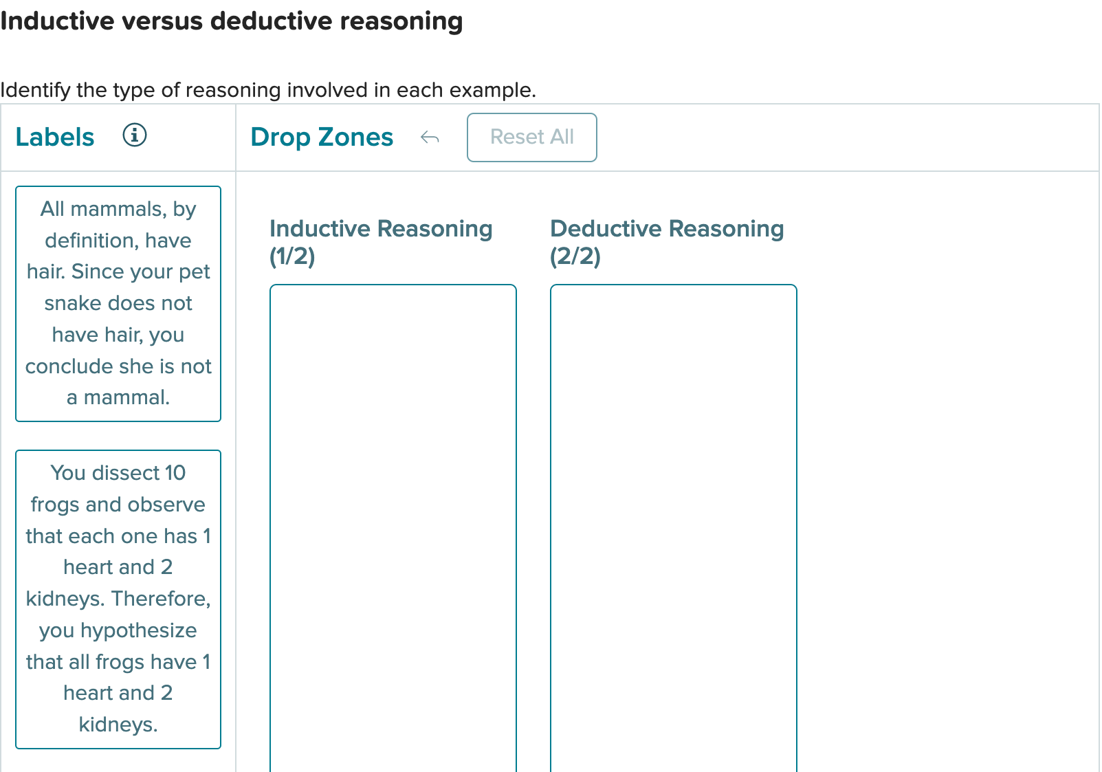 Solved Inductive versus deductive reasoning Identify the | Chegg.com