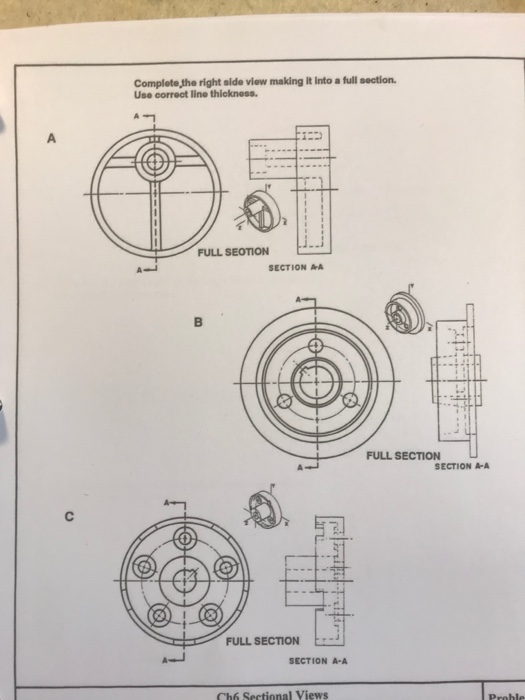 Solved Complete the right side view making it into a full | Chegg.com