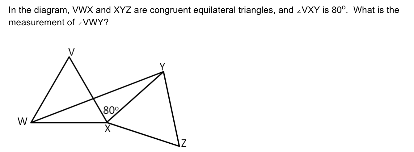 Solved In the diagram, VWX and XYZ are congruent equilateral | Chegg.com