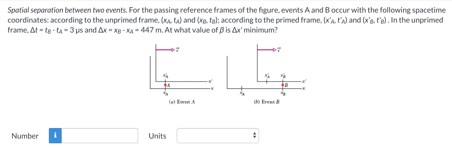 Solved Spatial separation between two events. For the | Chegg.com