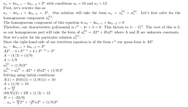 Solved Discrete structures recurrence problem. I have solved | Chegg.com