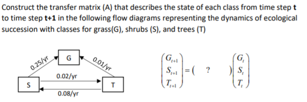 Solved Construct the transfer matrix (A) that describes the | Chegg.com