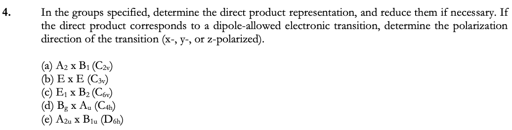 Solved In the groups specified, determine the direct product | Chegg.com