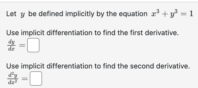 Solved Let y ﻿be defined implicitly by the equation | Chegg.com