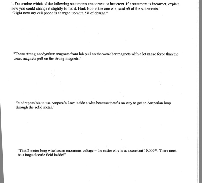 Solved Determine which of the following statements are | Chegg.com