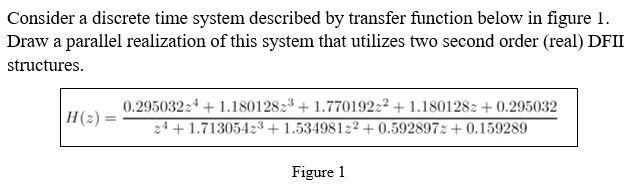 Solved Consider a discrete time system described by transfer | Chegg.com
