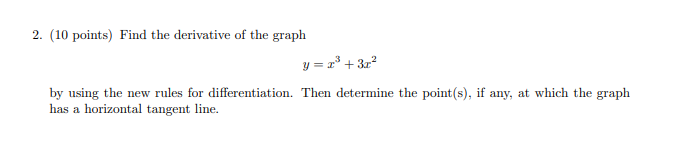 Solved 2. (10 points) Find the derivative of the graph | Chegg.com
