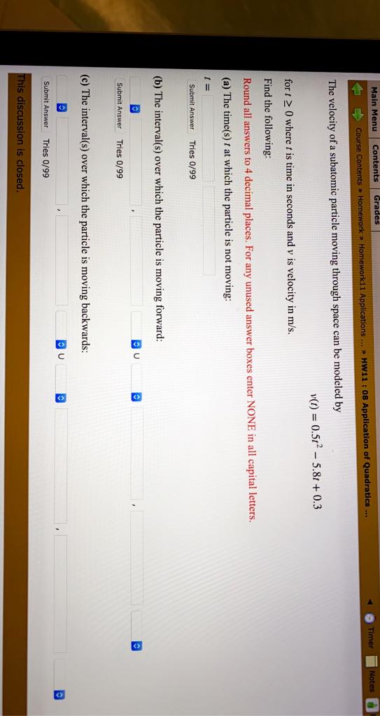 Solved Timer Main Menu Contents Grades Course Contents | Chegg.com