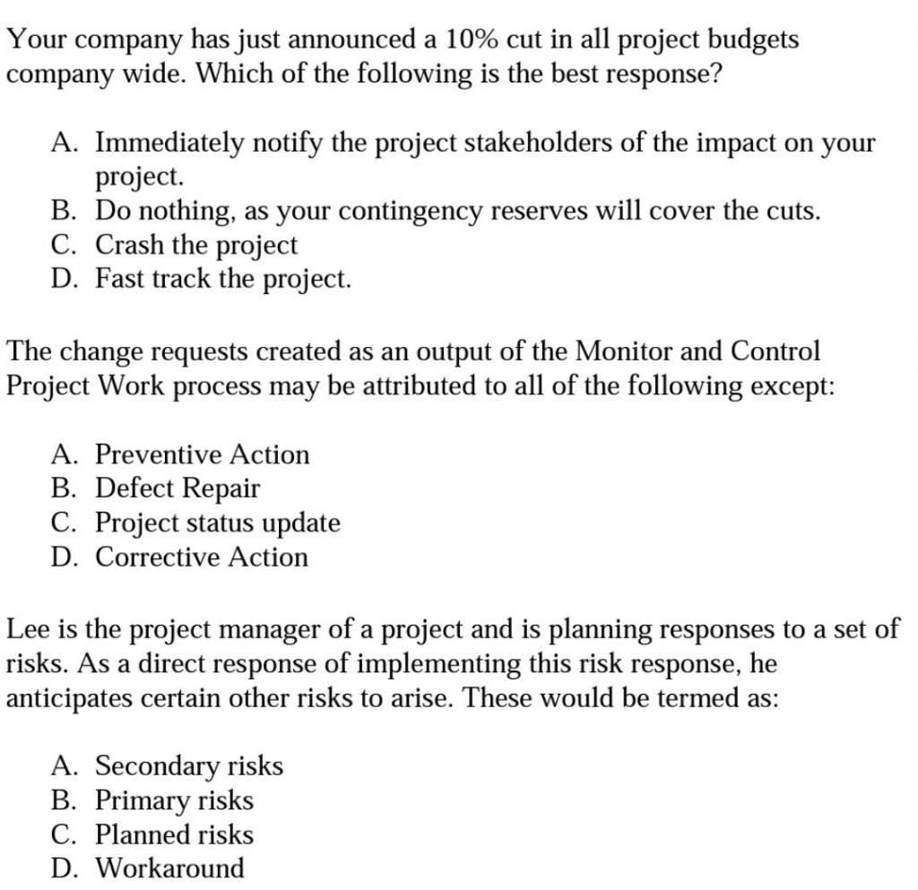 Solved Your company has just announced a 10% cut in all | Chegg.com