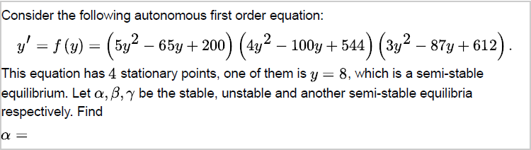 Solved Consider the following autonomous first order | Chegg.com