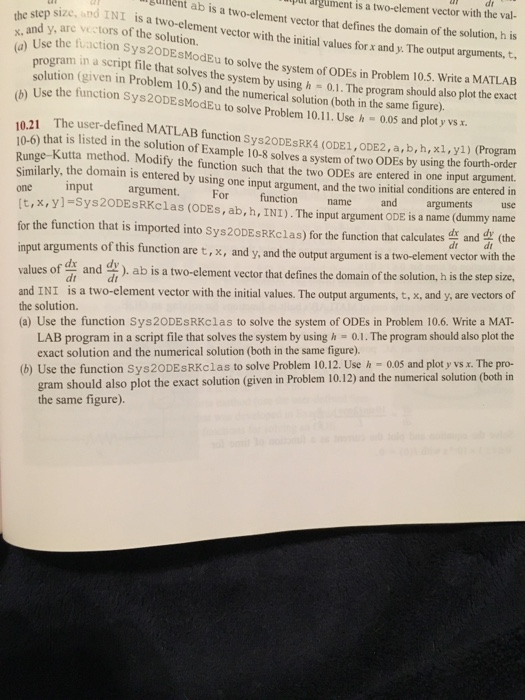 dr Dul aigument is a two-element vector with the val- | Chegg.com