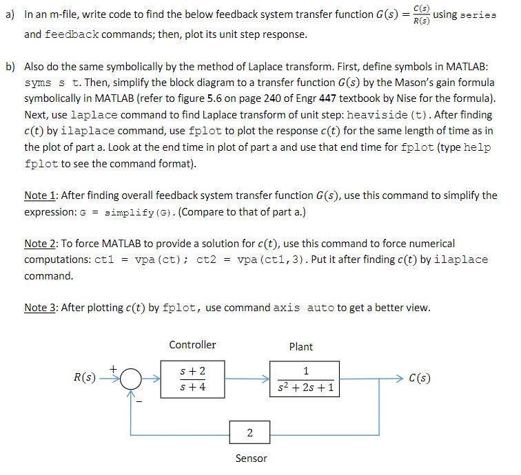 Solved a) In an m-file, write code to find the below | Chegg.com