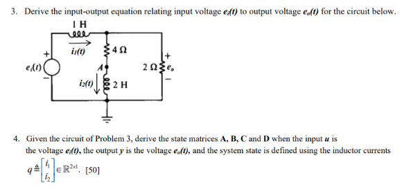 Solved 3. Derive the input-output equation relating input | Chegg.com