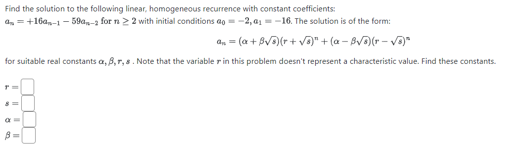 Solved Find the solution to the following linear, | Chegg.com