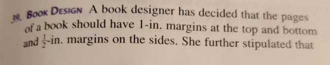 Solved 39. Book DESIGN Ab DESIGN A book designer has decided | Chegg.com