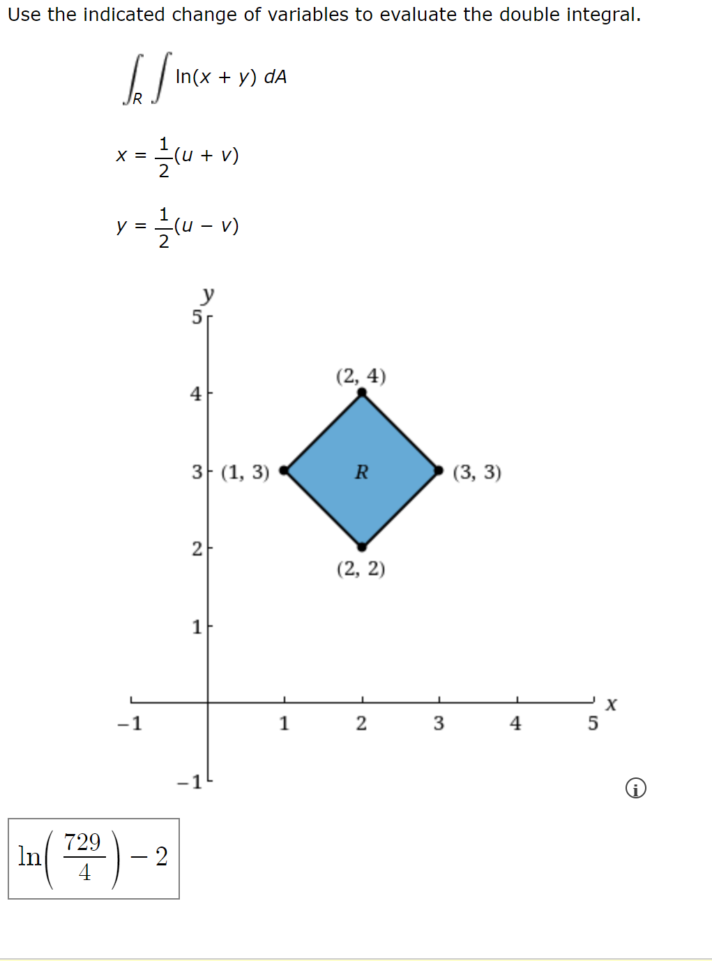 Solved Use the indicated change of variables to evaluate the | Chegg.com